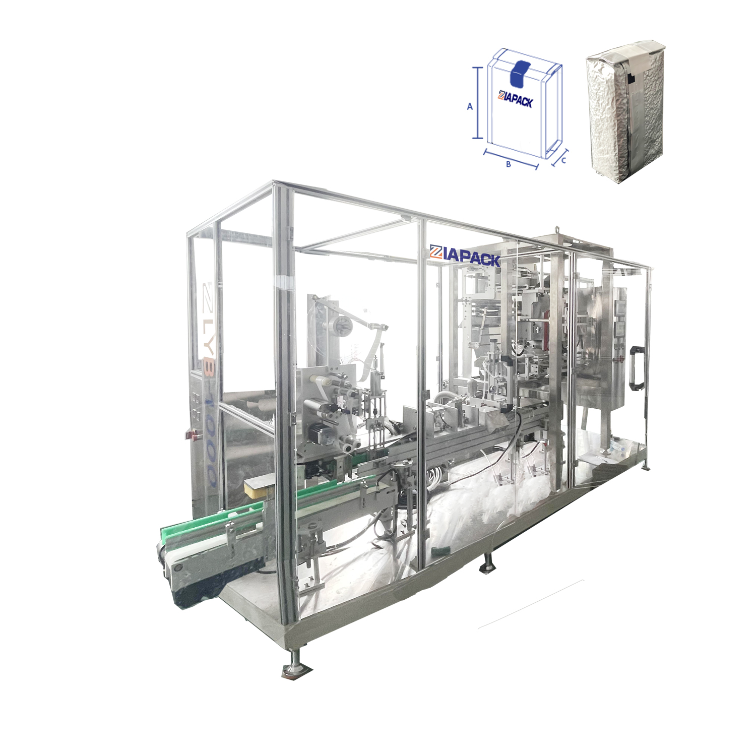 Automatic block bottom bag with top label packaging machine - IAPACK